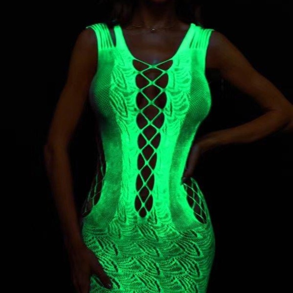 Intimates & Sleepwear | Sexy See Trough Dress Glow In Dark In Uv Lights ...